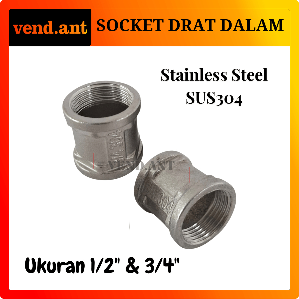 Nepel Socket Drat In Socket Connector Deep Thread 1/2" 3/4" Stainless ...