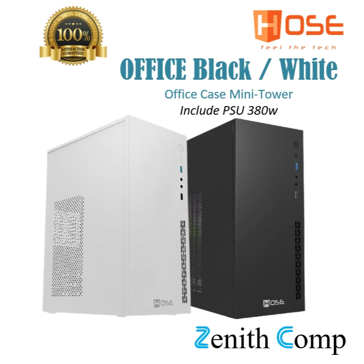 Office HOSE Casing Black/White Mid Tower mATX + PSU 380w - Black ...