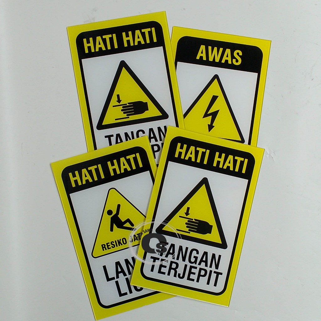 Acrylic Danger/Be careful Sign - Smooth Floors - High Voltage - Pinched ...