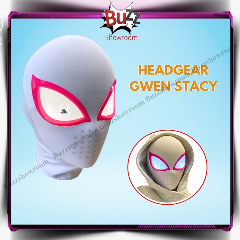 Gwen Stacy Mask Headgear Lamp Superhero Cosplay Spiderman Lighted Ghost ...