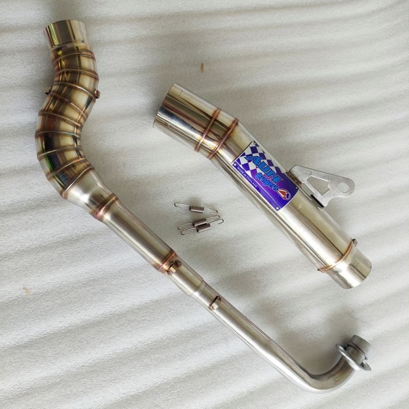 Aun super open pipe 51mm canister tube type 1set and big elbow for xrm ...