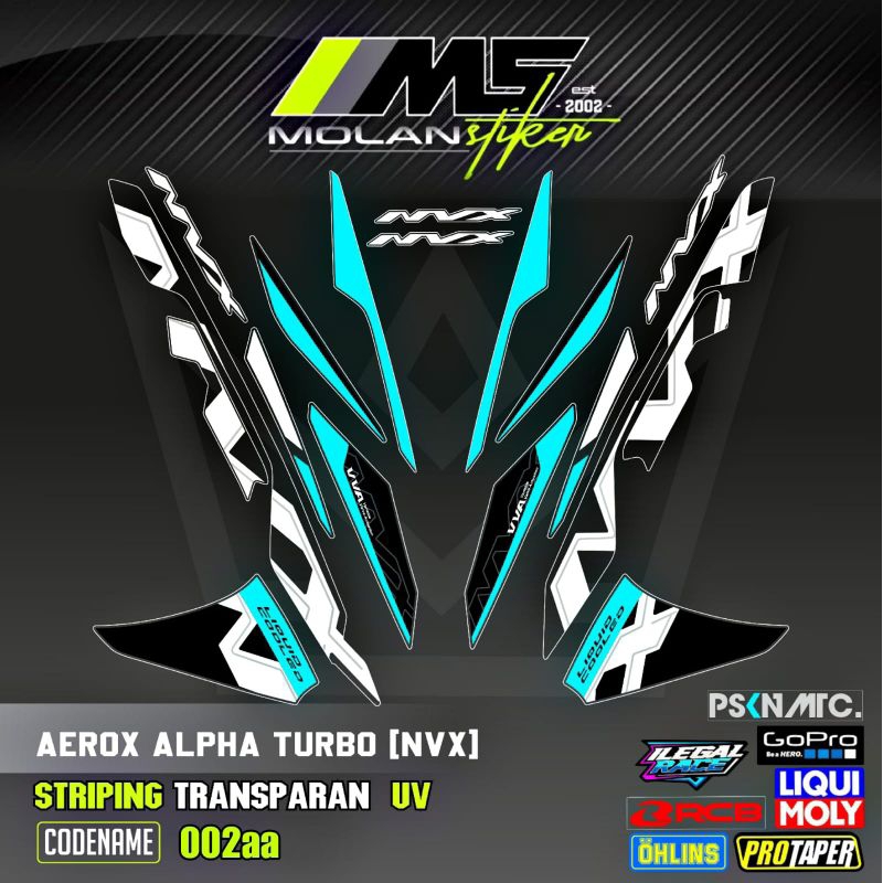 Decal Sticker Striping Transparent Uv Variations All New Aerox Alpha ...