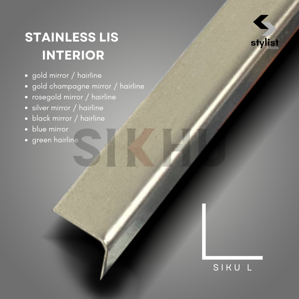 SIKU Stainless Interior Trim | L Silver Elbow 15 x 60mm | Shopee ...