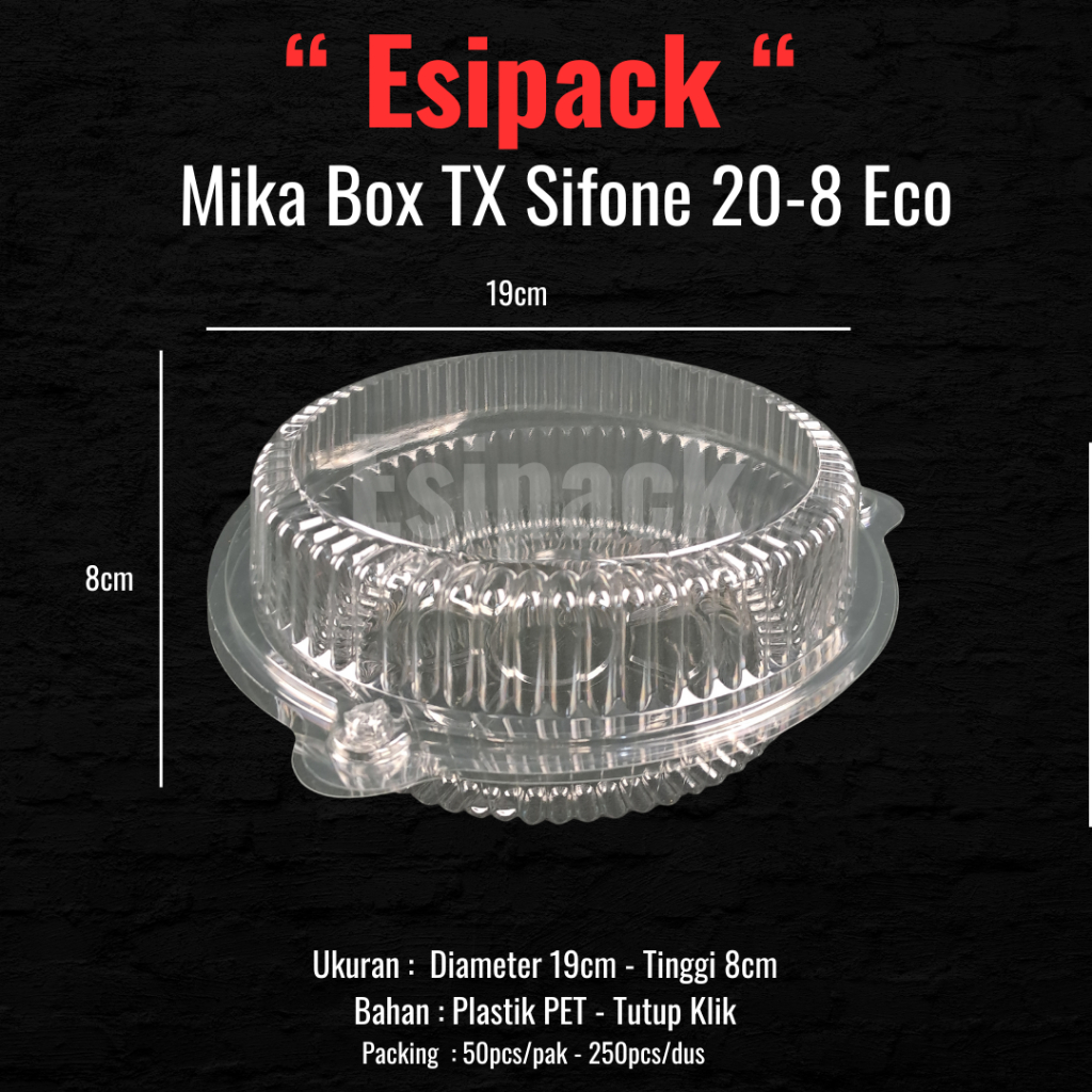 Mika Box TX Chiffon 20-8 Eco, Mika Tray Chiffon Cake Bolu (50pcs ...