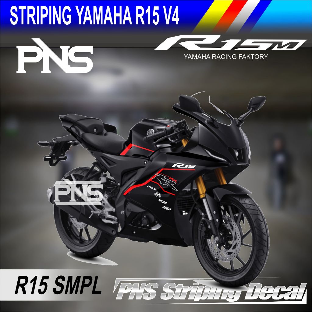 Simple Yamaha R15 V4 Striping, Yamaha R15 V4 Striping sticker | Shopee ...