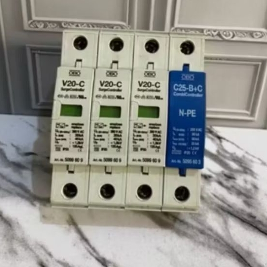 Surge arrester OBO V20 4P NPE arrester OBO V20 4 Pole 4P | Shopee ...