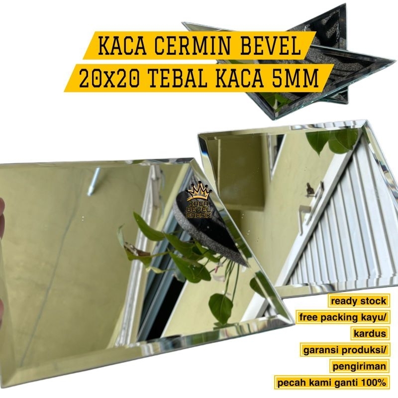 Glass bevel molding mirror 20x20 glass thickness 5mm | Shopee Philippines