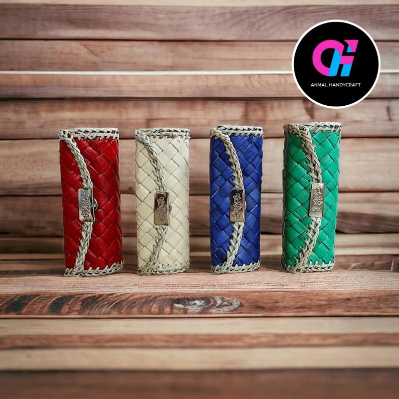Unique Lipstick Box Woven Pandan Material 4 Colors to Choose from ...