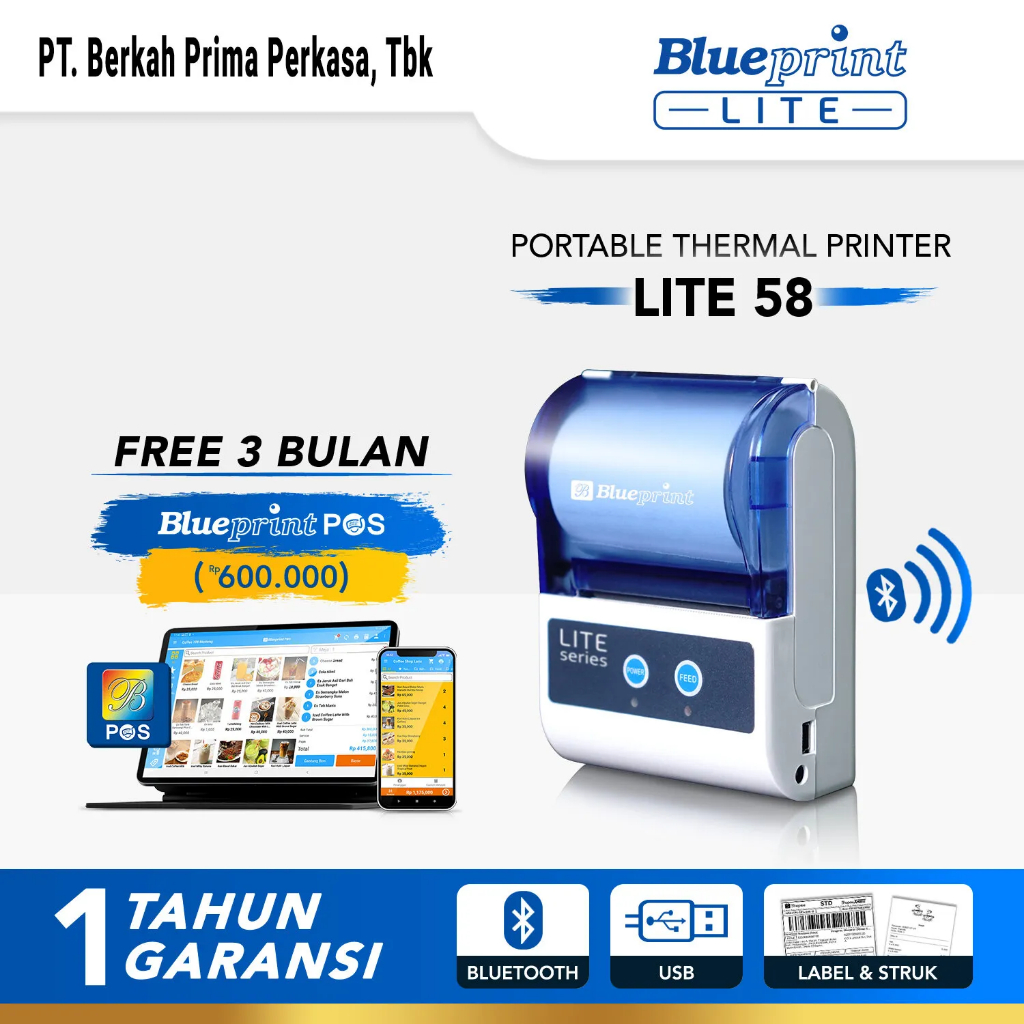 Blueprint LITE-58 Bluetooth Portable Thermal Printer | Shopee Philippines