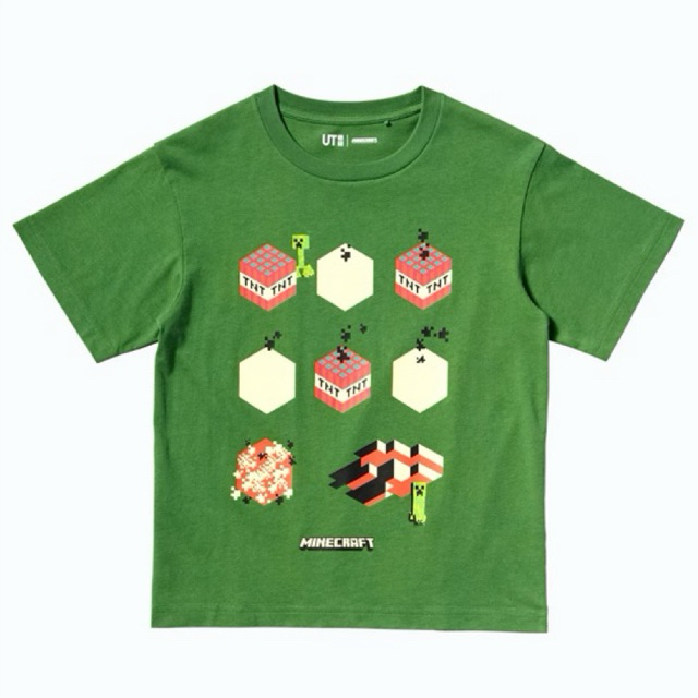 Children's T-SHIRT CHARACTER MINECRAFT TNT ZOMBIE EXPLODS COTTON UNISEX ...