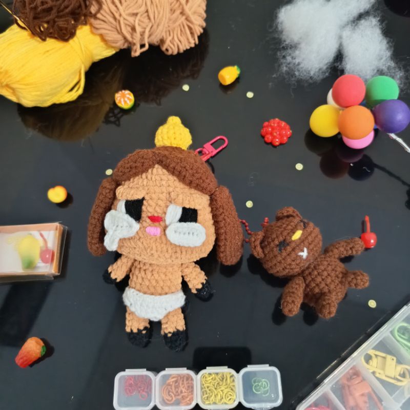 CRYBABY Crying Again Secret Baby Brown / crybaby keychain / chenille ...