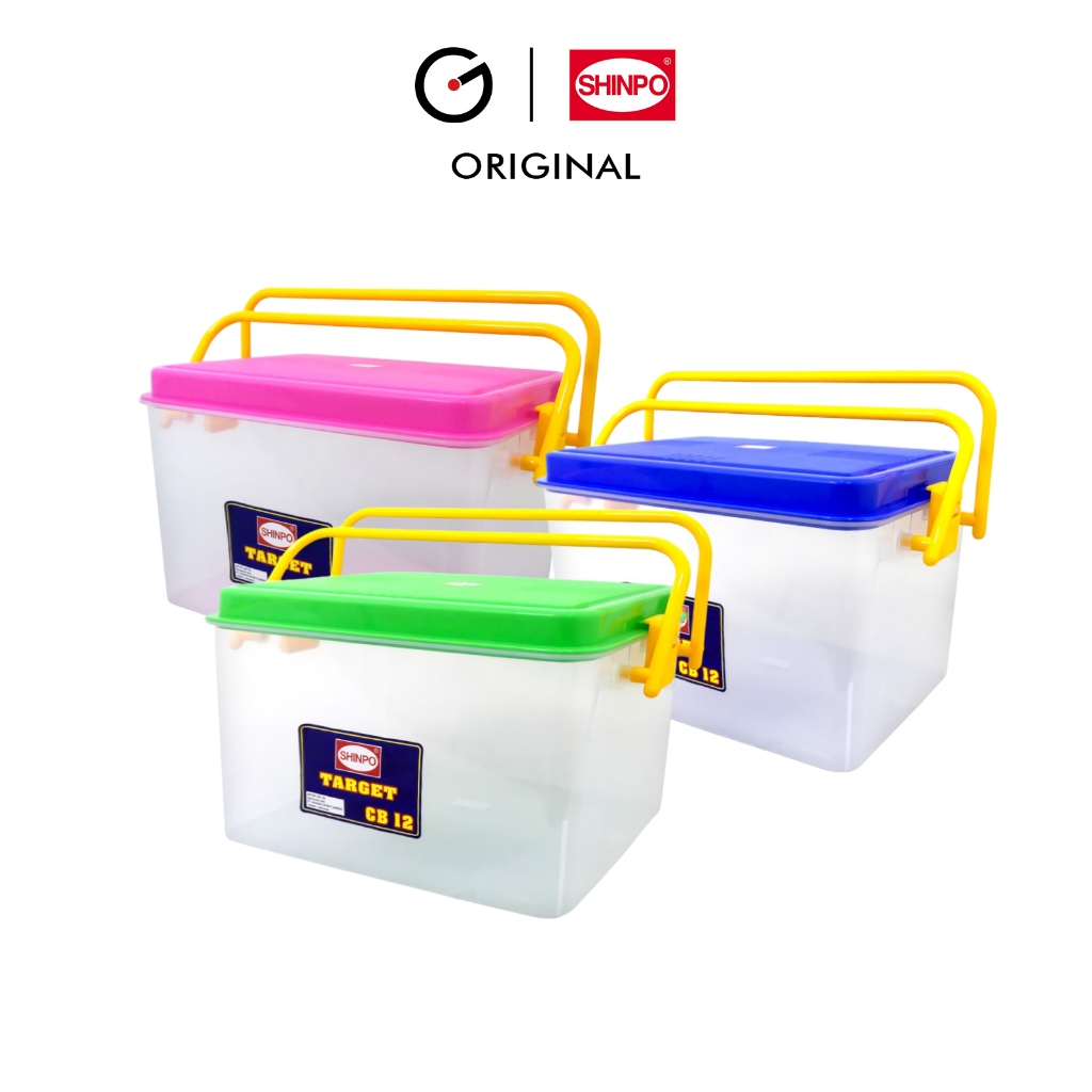 SHINPO Plastic Container Storage Box 12 L Target Container Box Lock ...