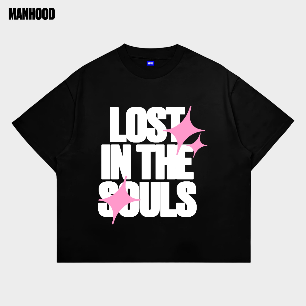 MANHOOD Boxy Fit Oversized T-shirt LOST SOULS Black Men and Women ...