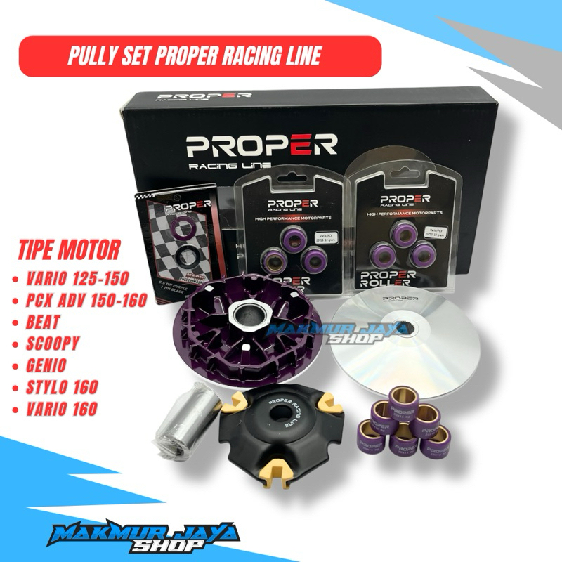 Pully SET ROLLER PROPER RACING LINE VARIO 125-150 PCX ADV 150 BEAT ...