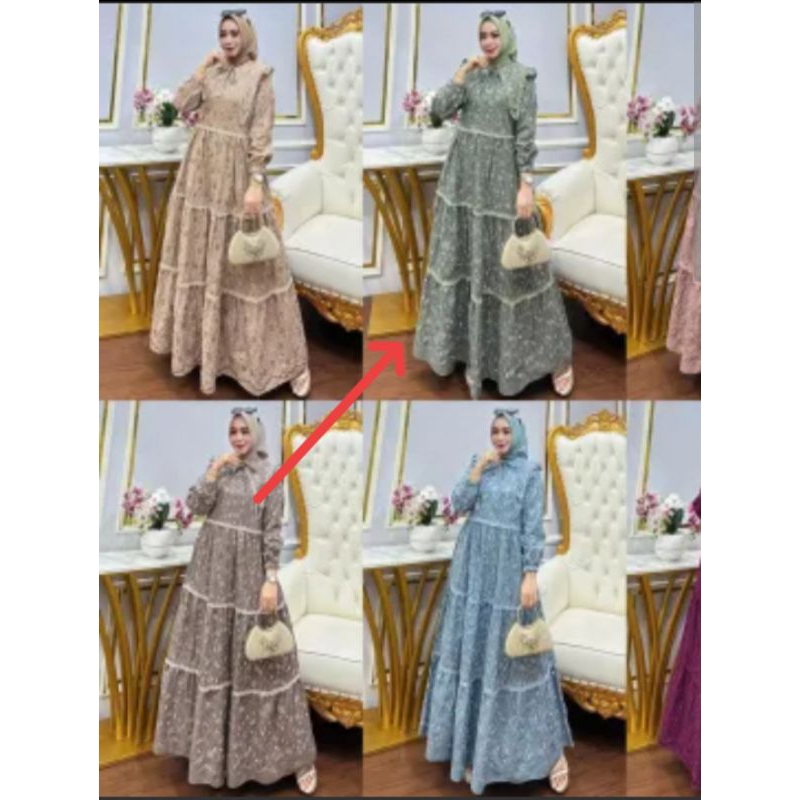 Sultan motif party robe, katbol motif stacked model, midi Eid robe with ...