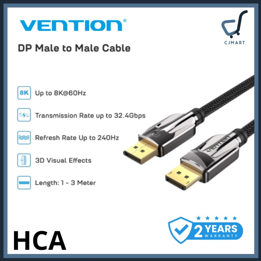 Vention Displayport Cable DP Male to Displayport Male 1080P 240Hz 8K ...