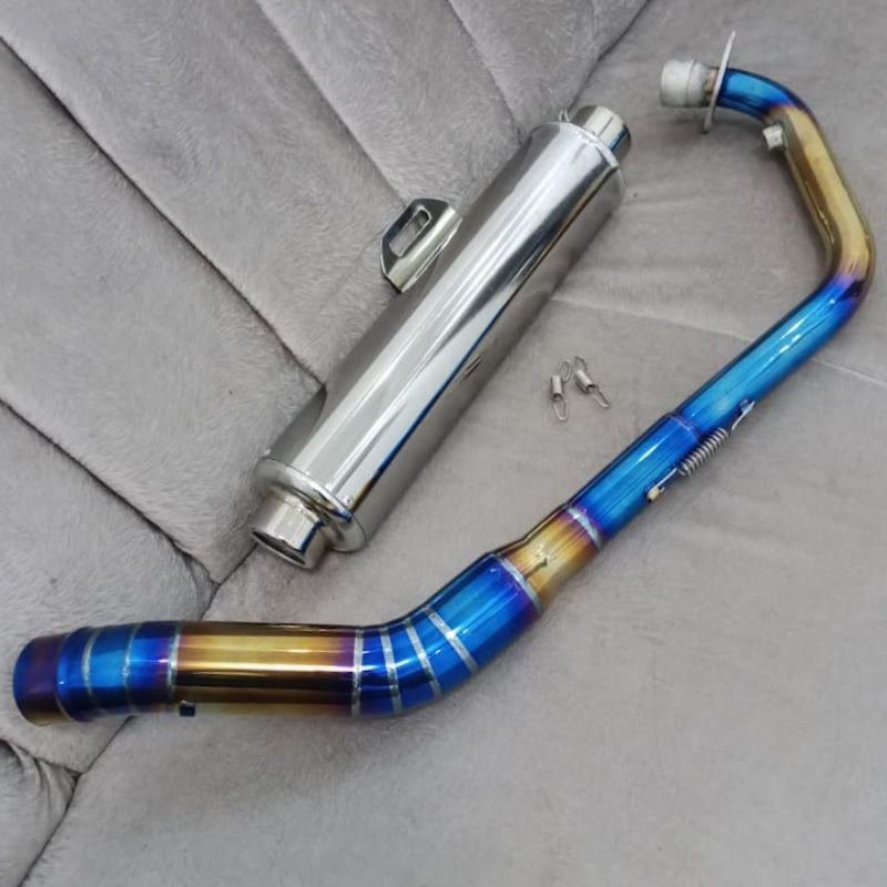 Open exhaust Standard Raider150 1set big elbow bluegold for Tmx 125/155 ...