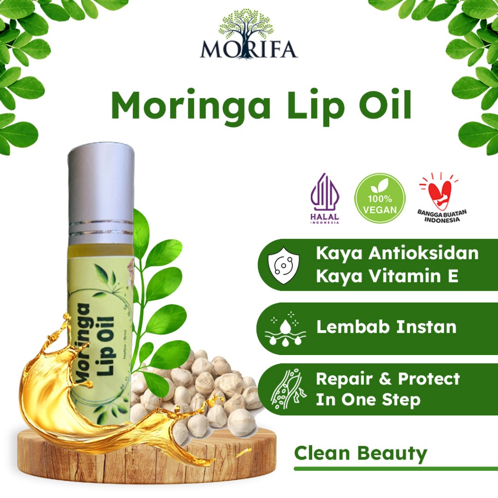 Morifa Moringa Lip Oil Serum 8ml Moringa Oil Lip Treatment | Shopee ...