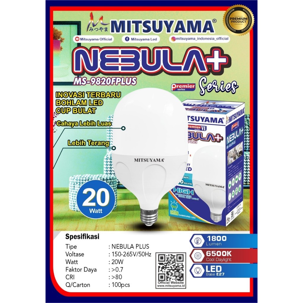 20 WATT LED LAMP MITSUYAMA NEBULA BULB PLUS 20 WATT BULB | Shopee ...
