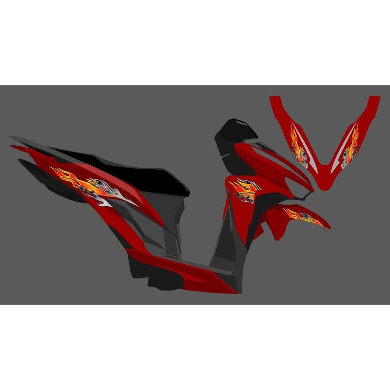 Striping sticker vario new gen 1 custom transparent fire design ...