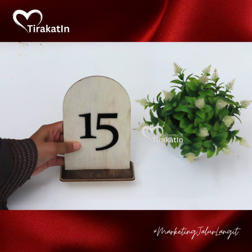 TirakatIn - (Custom) Boho Style Wooden Table Numbers | Acrylic Embossed ...