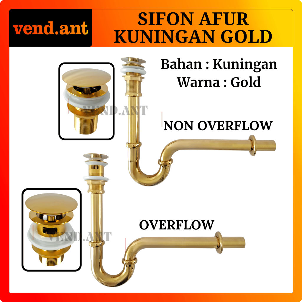 Afur Goose Neck Siphon Press Press Hand Washing Sink Overflow Non ...