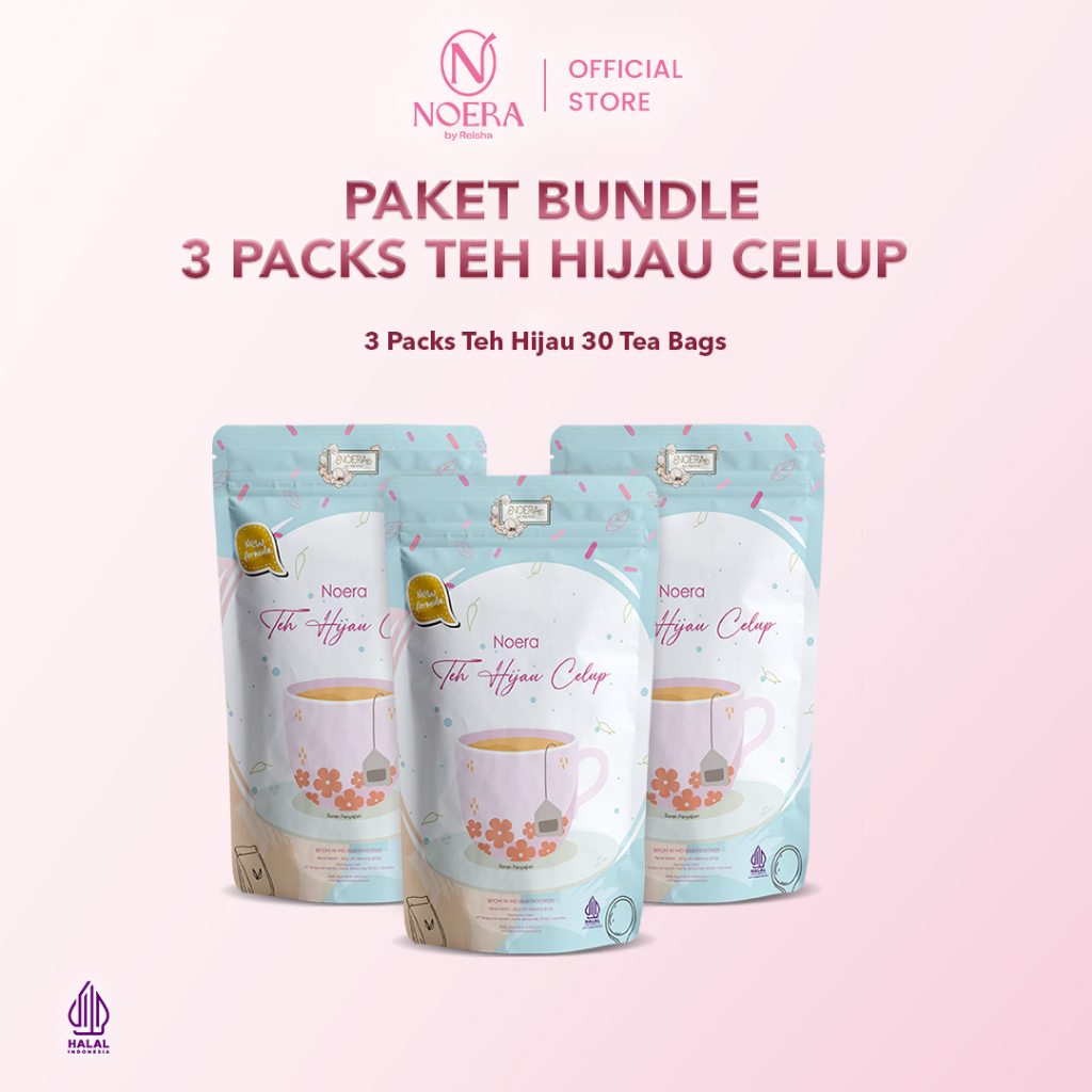 HIJAU Noera Package 3 Packs Green Tea Bags 30 | Herbal Diet Tea ...