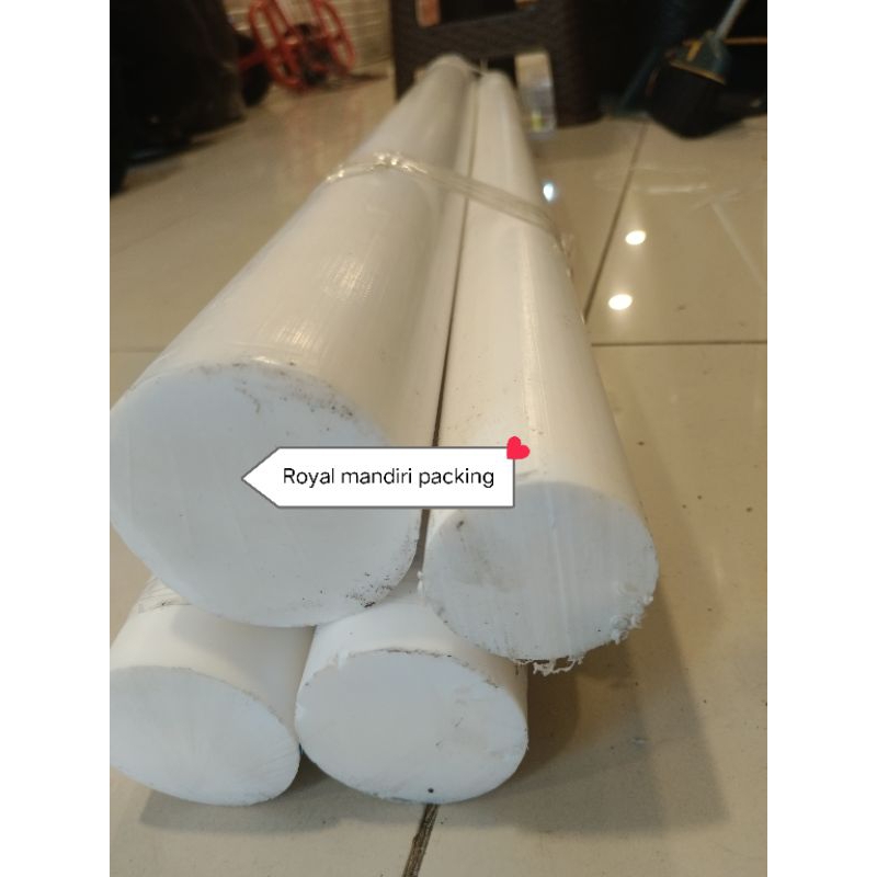 PUTIH White Teflon rod Ptfe piece / As Teflon Ptfe Bar Dia. 90mm x 10cm ...