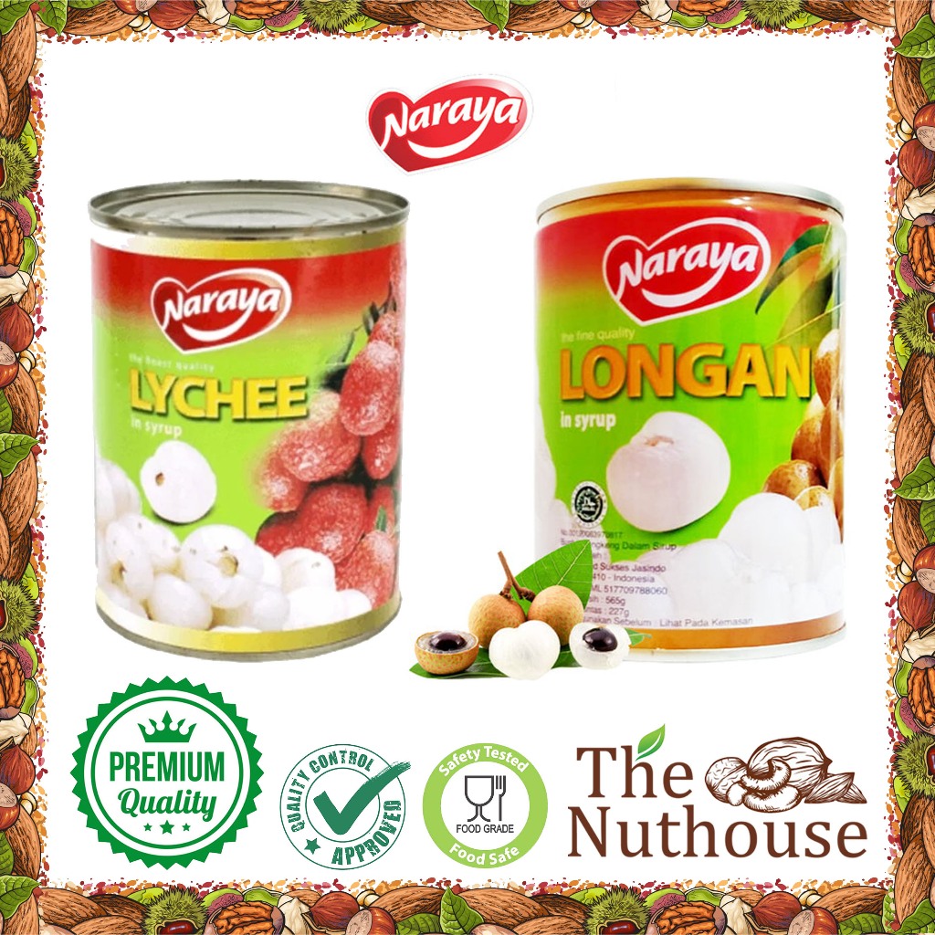 NARAYA Lychee / Longan in Syrup / Longan Fruit / Lychee in Syrup 565gr ...