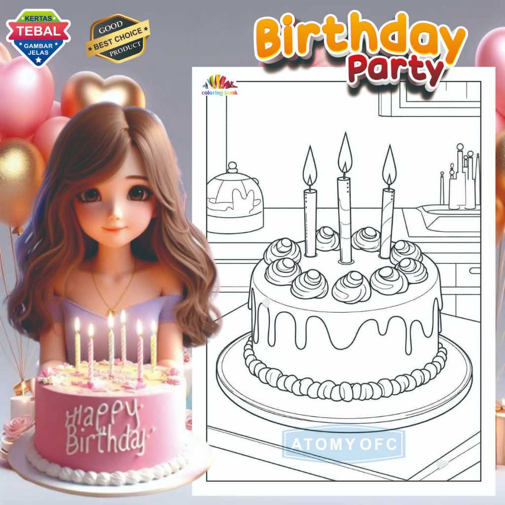 COLORING PAPER / COLORING / DRAWING PAPER / BIRTHDAY PARTY / COLORING ...