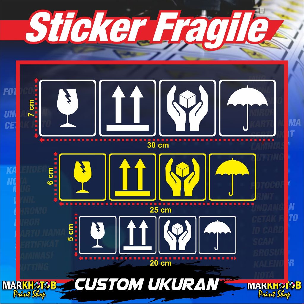 MINIMAL CUTTING STICKER FRAGILE STICKER SYMBOL PACKING WITHOUT MINIMUM ...