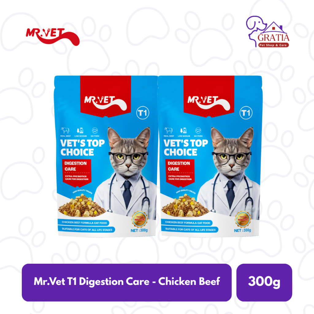 Mr.Vet T1 Digestion Care Chicken Beef Cat 300 g | Shopee Philippines