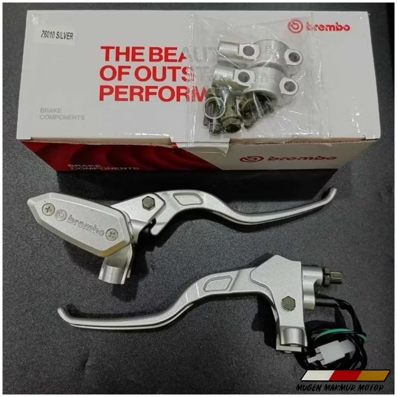 BRAKE MASTER SET LEFT/RIGHT SINGLE TUBE MODEL OVAL SILVER UNIVERSAL ...