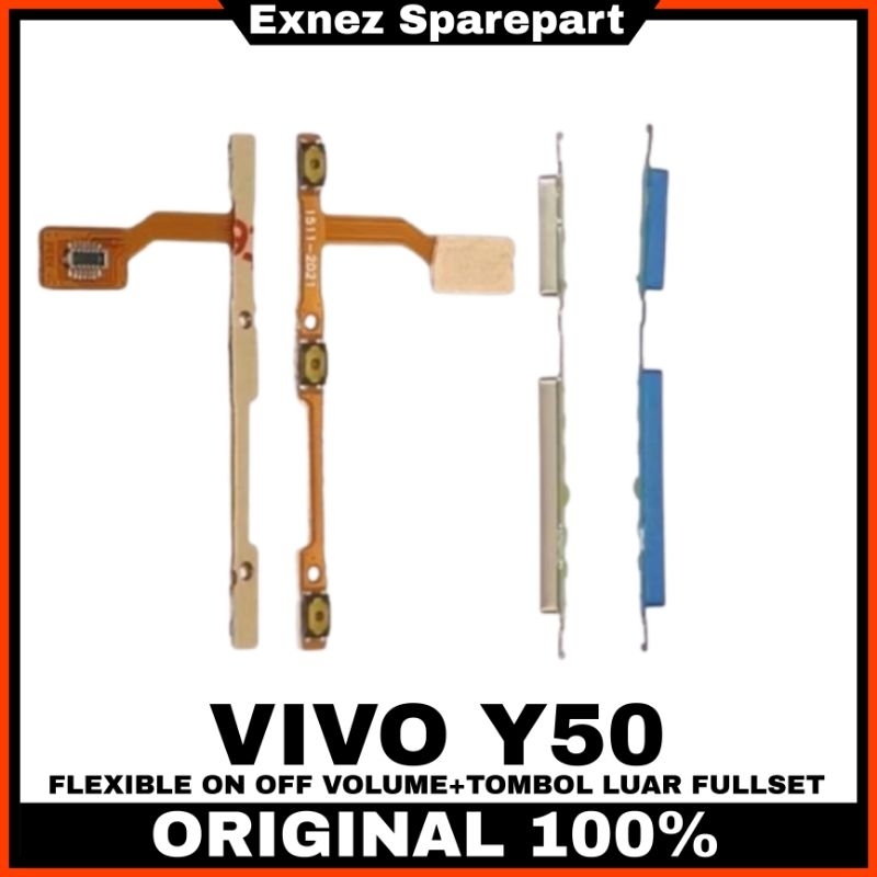 TOMBOL Flexible On Off Volume + Vivo Y50 Outer Button (Full Set Inside ...