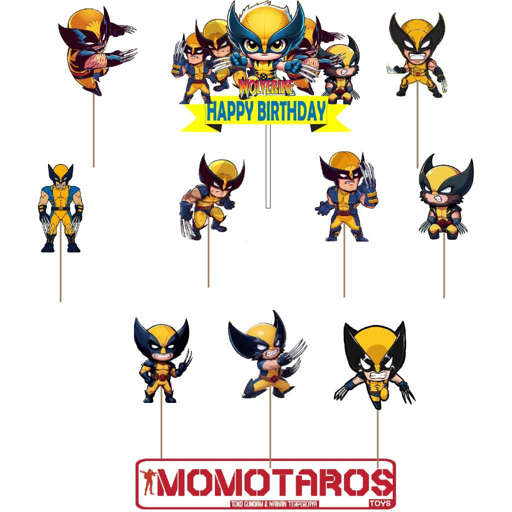 Chibi Wolverine marvel cake Topper contains 10 pcs | Shopee Philippines