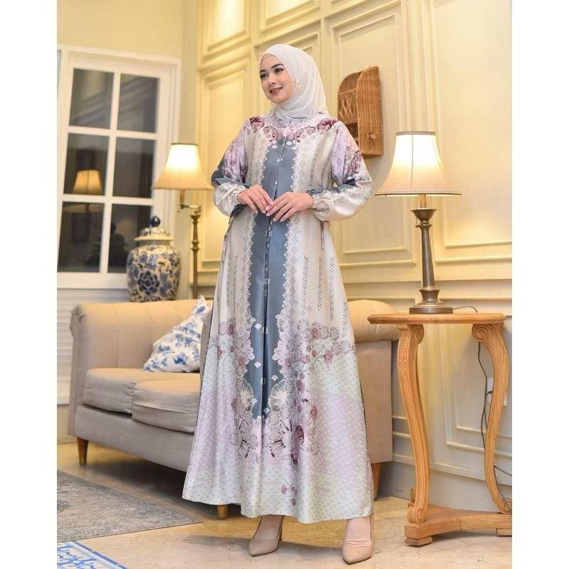 Medina Premium Silk Gamis Cool Fall | Elegant Wedding Motif | Busui ...