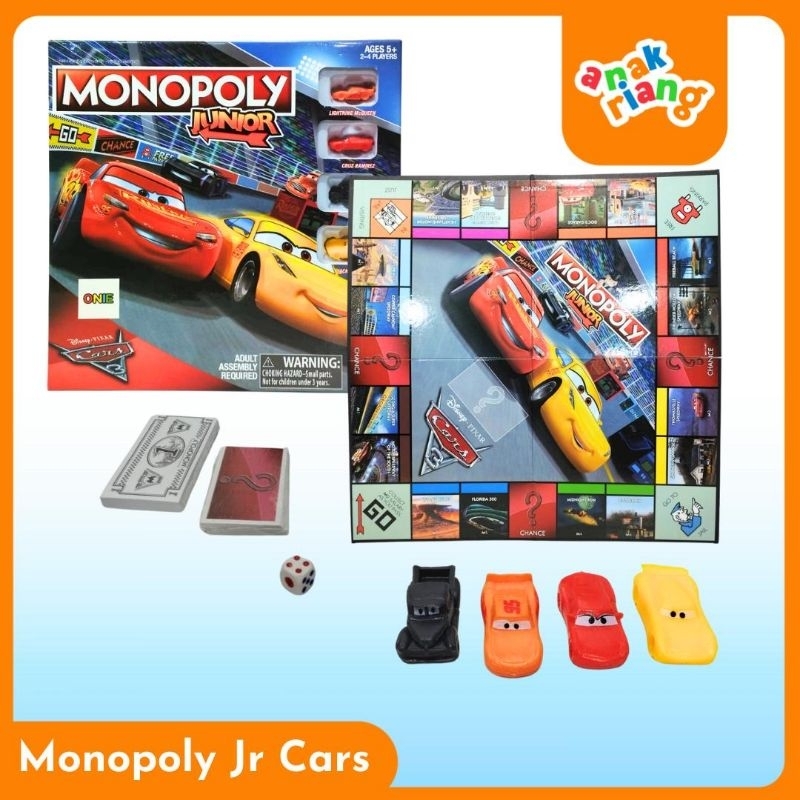 Monopoly Junior Cars – Board Game for Children 5+ Lightning McQueen Theme | Shopee Philippines