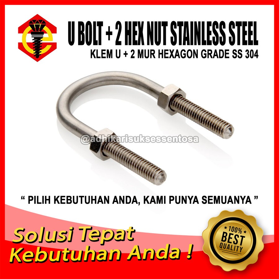 SS 304 M12 U/ 1/ 2x6"Bolt 6 Inch Stainless Steel U Clamp/ | Shopee ...