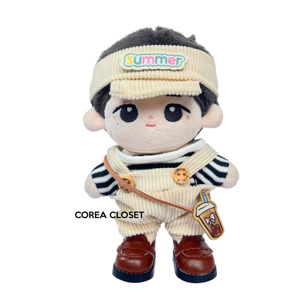HITAM 10cm dimoo Labubu macaron 17cm doll clothes - cute set overall ...