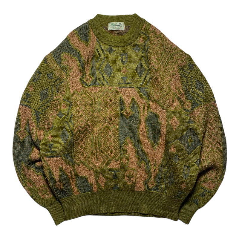 Knitwear sweater vintage pattern by crocodile (L) | Shopee Philippines
