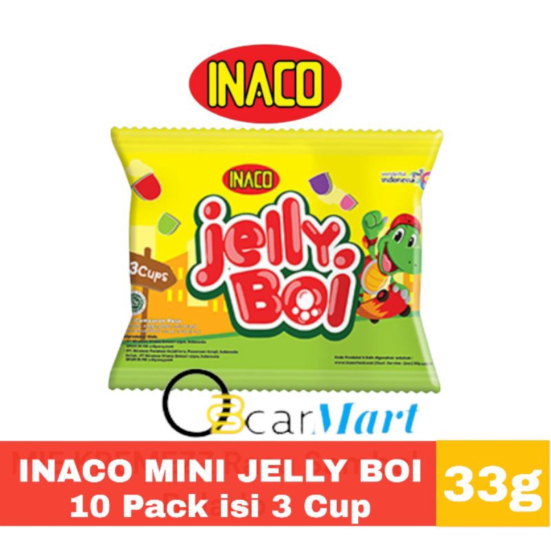 GSV INACO JELLY BOI Renceng 10 packs containing 3 cups of various ...