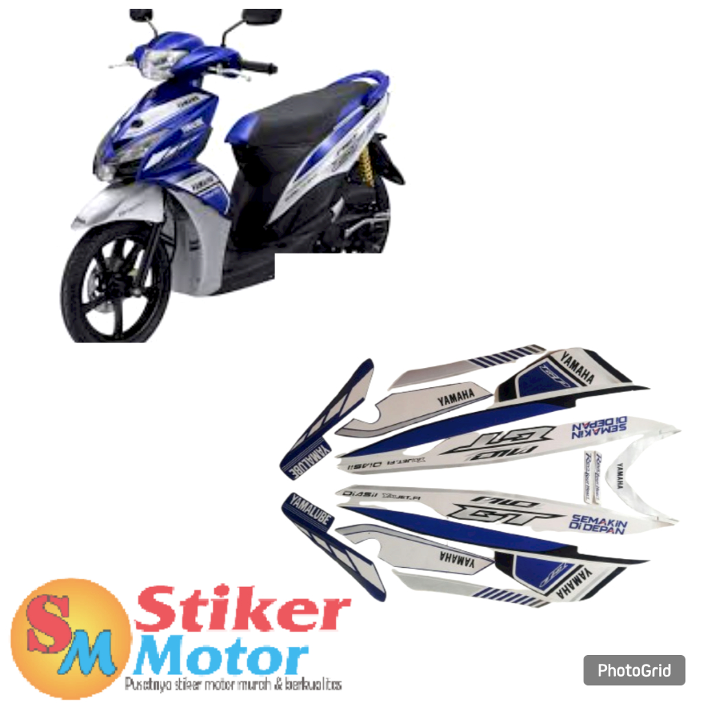 PUTIH Yamaha mio gt 2013 gp white and blue motorbike body striping ...