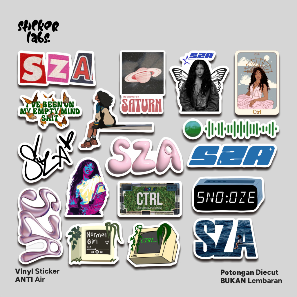 Sticker Pack Sza Hp Tumbler Sticker Aesthetic Laptop Waterproff Case ...