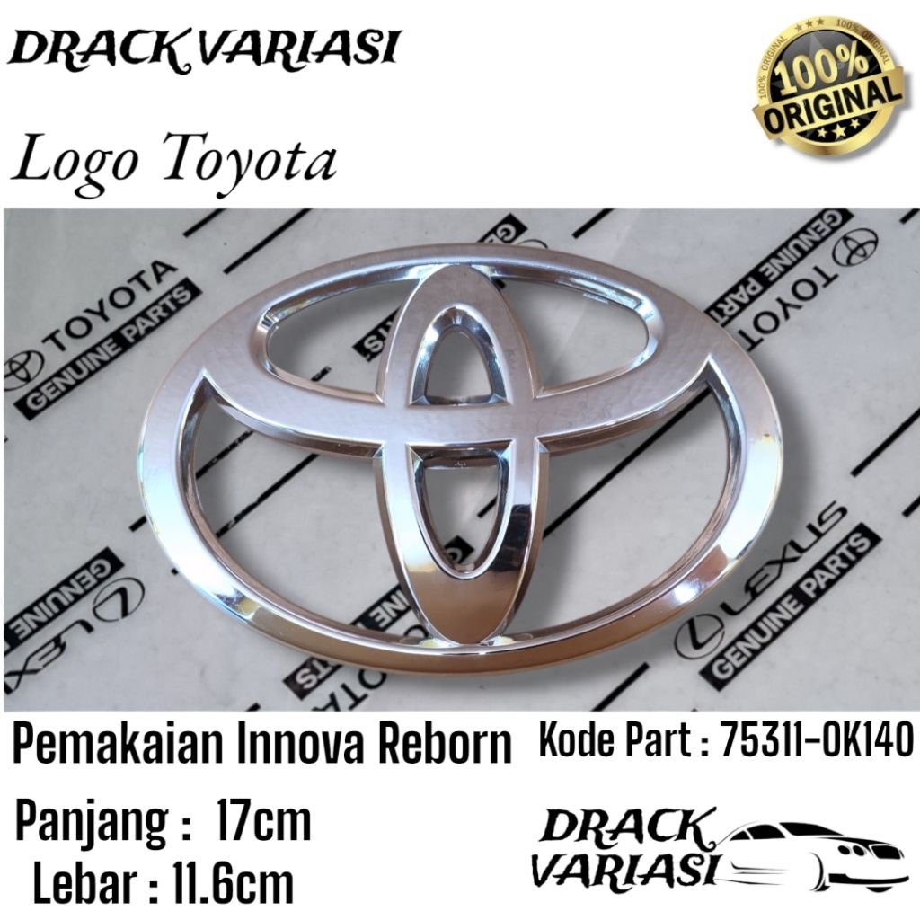 Toyota Innova Reborn Front Grill Logo Chrome Original // Toyota Innova ...