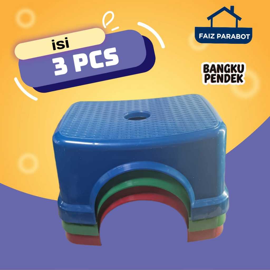 (3 Pcs) JOFANCA Plastic Short Chair Squatting Chair Dingklik Squatting ...