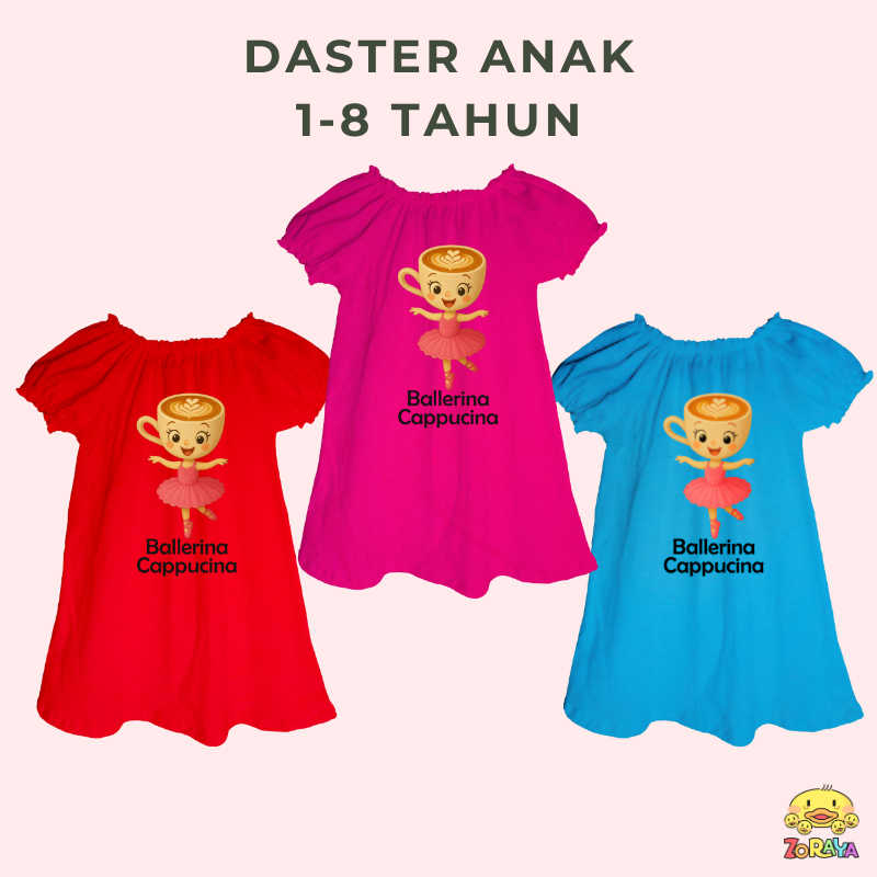 Children's Dress Ballerina Cappucina 1 - 8 Years Sleeve Model / Daster ...