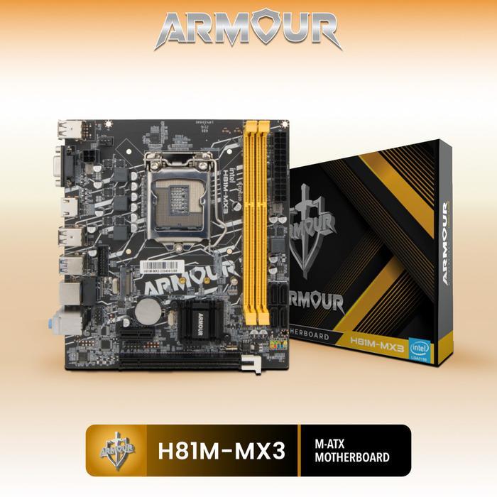 Motherboard/Mainboard H81 ARMOR H81M-MX3 LGA 1150 H81 DDR3 M.2 Nvme M ...