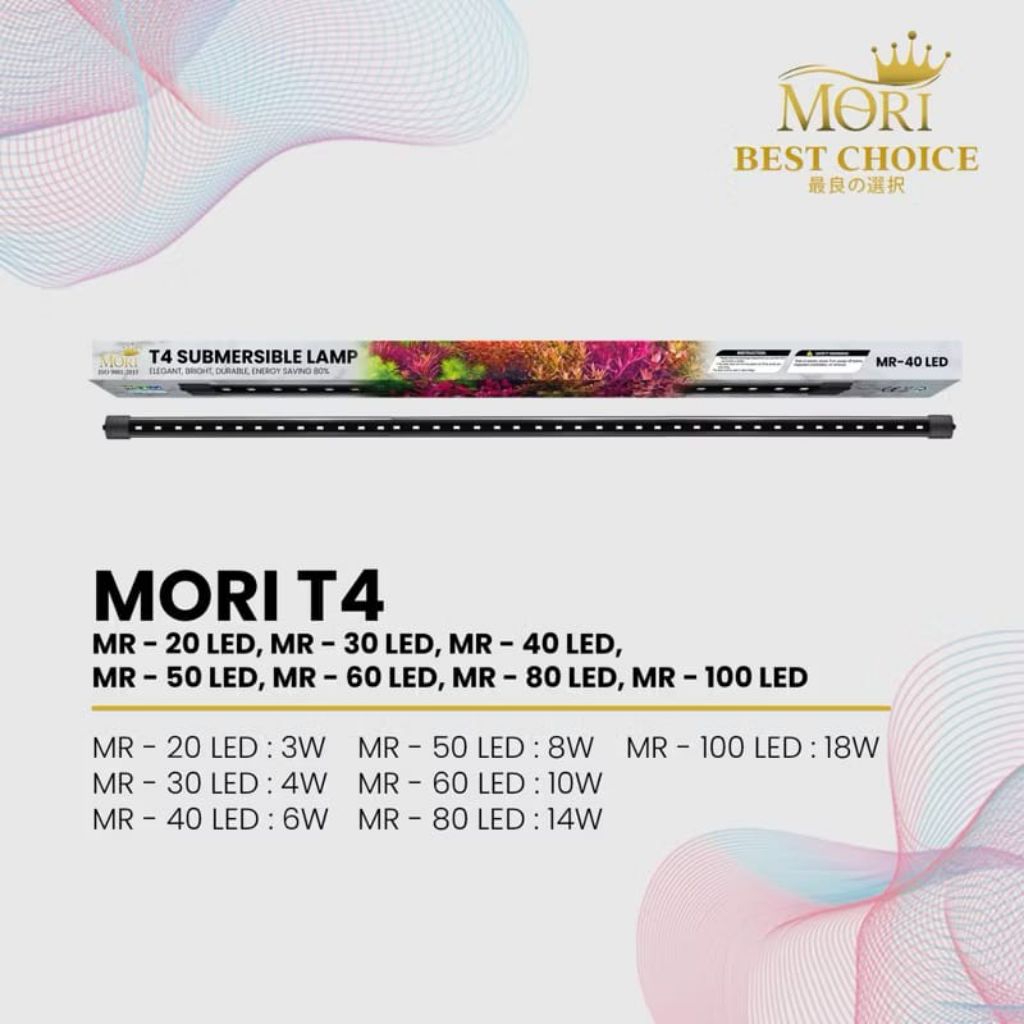 MORI T4 AQUARIUM Immersion LIGHTS 20 30 40 50 60 80 100CM | Shopee ...