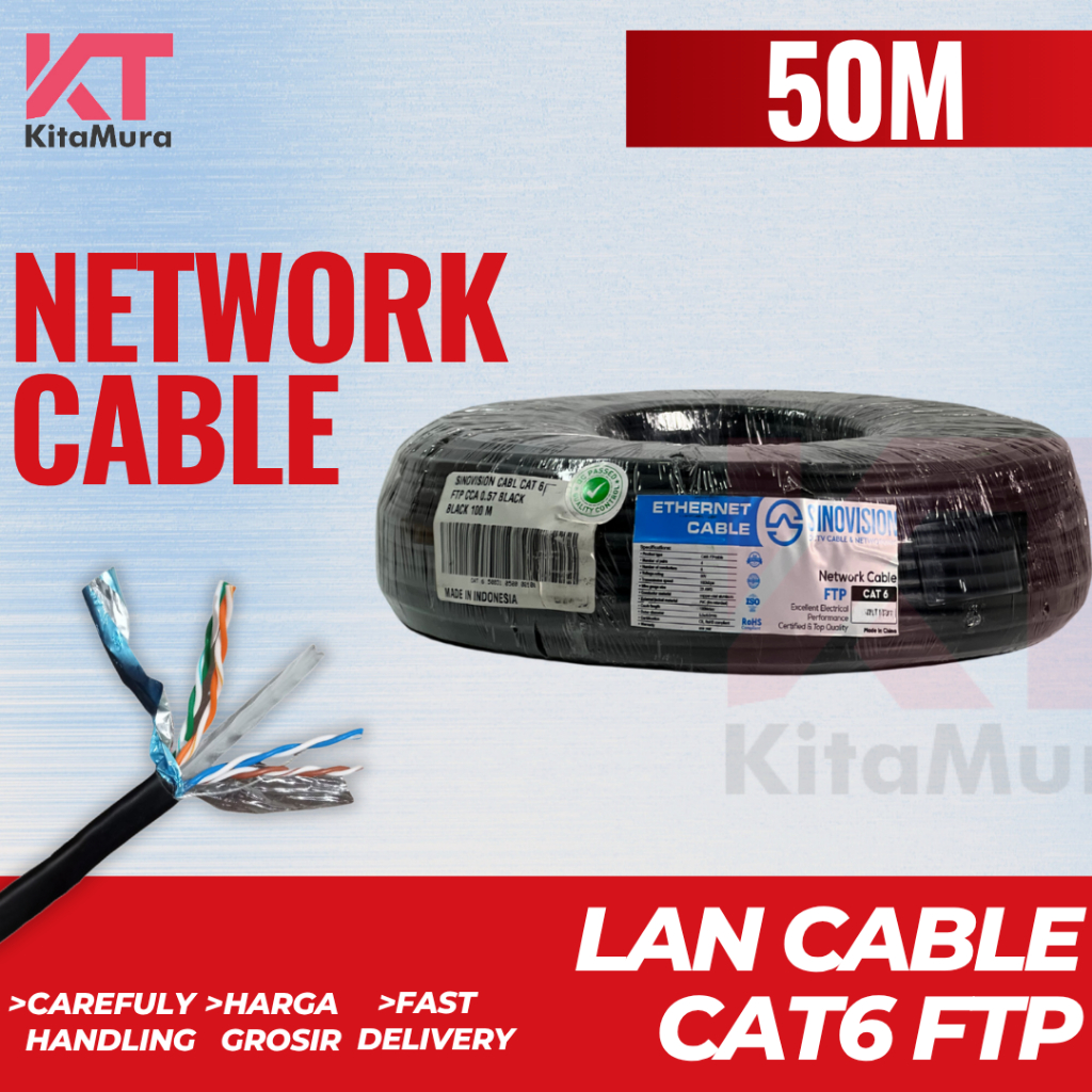 BEST QUALITY 100M OUTDOOR FTP Cat 6 Lan Cable | Shopee Philippines