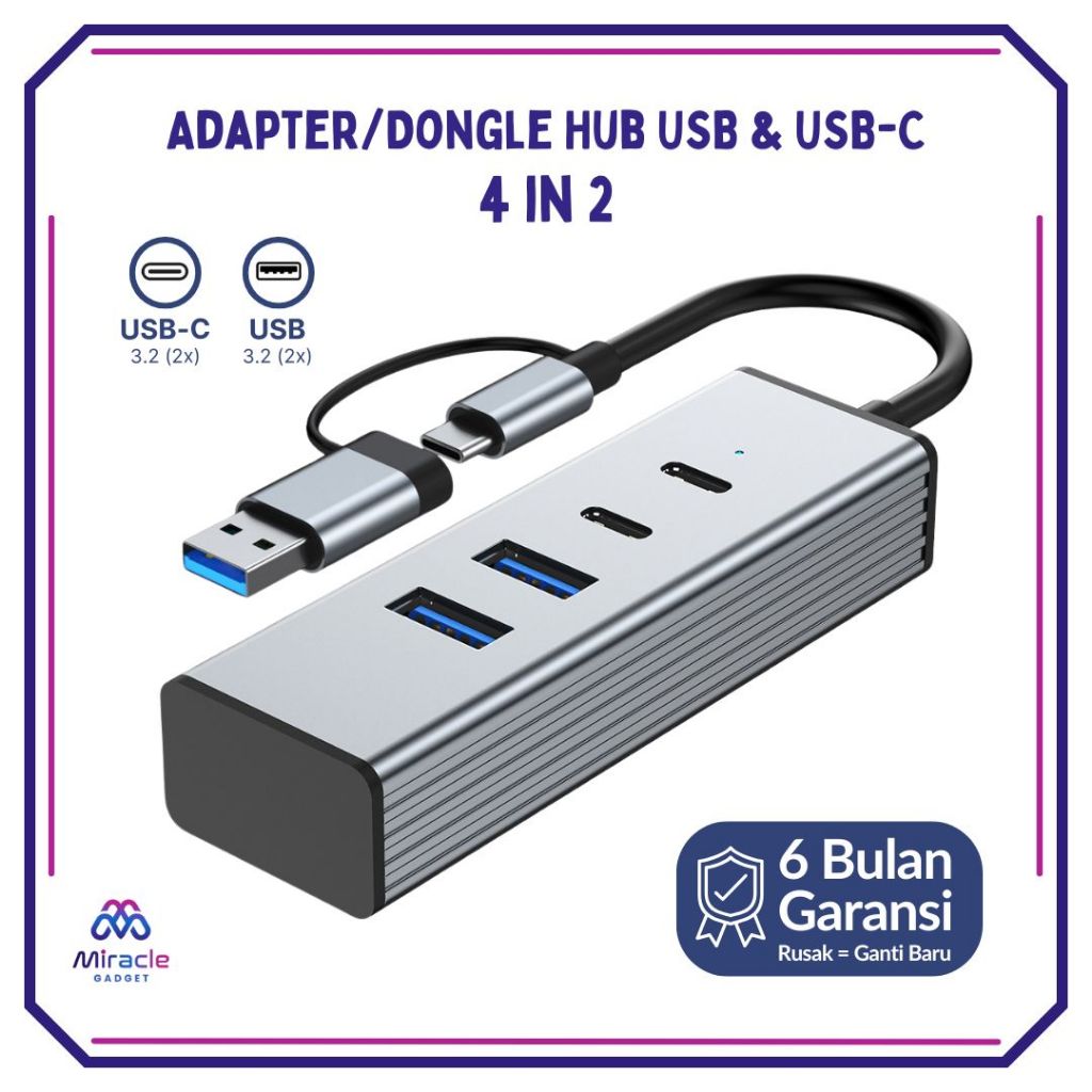 HP USB HUB Type-C 4 in 2 Notebook Converter | Gen 2 Hub 3.2 10Gbps ...